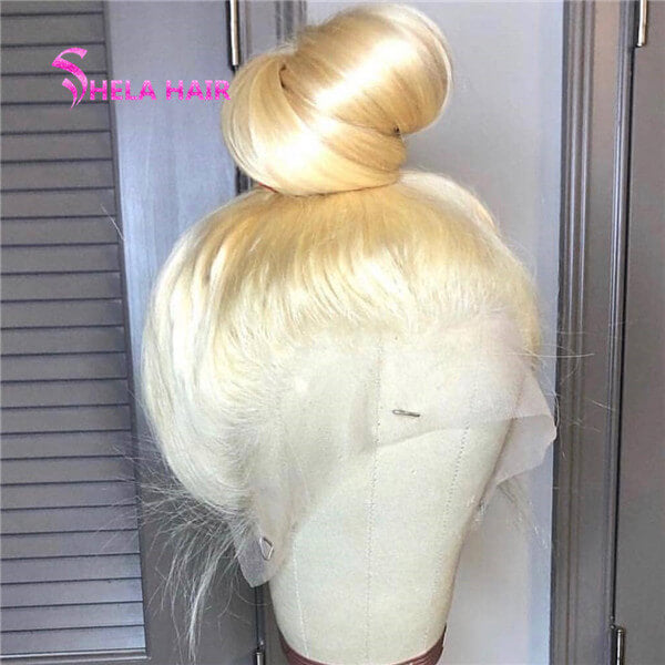 360 Wig Can do bun, ponytail High Density #613 Blonde Straight Wigs ...